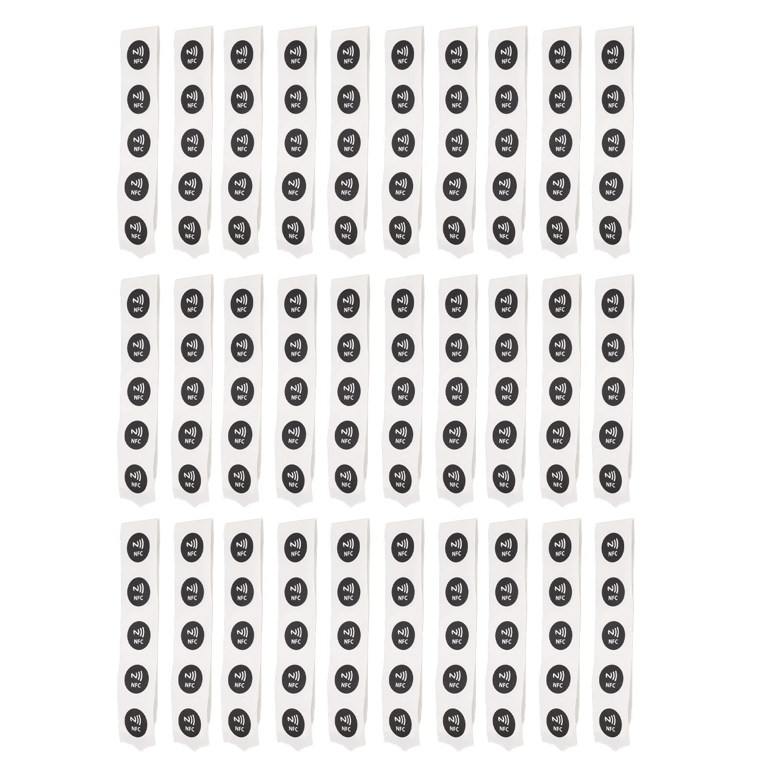 30 шт. NFC-тегов PVC водонепроницаемые 504 байта программируемые наклейки NFC для телефонов TagMo черного цвета