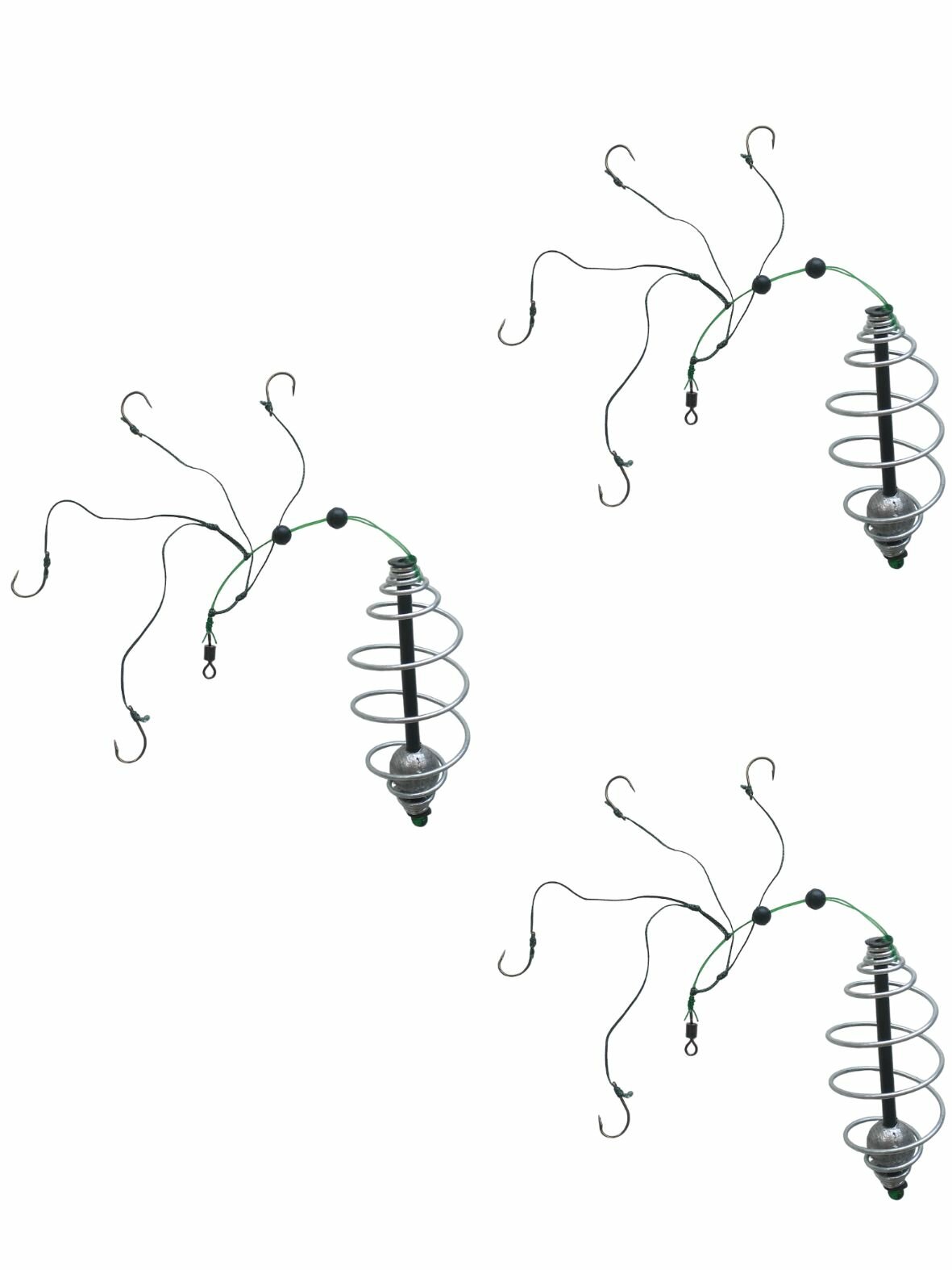 3 ШТ. Снасть донная комбайн 20 гр. / кормушка, 4 крючка