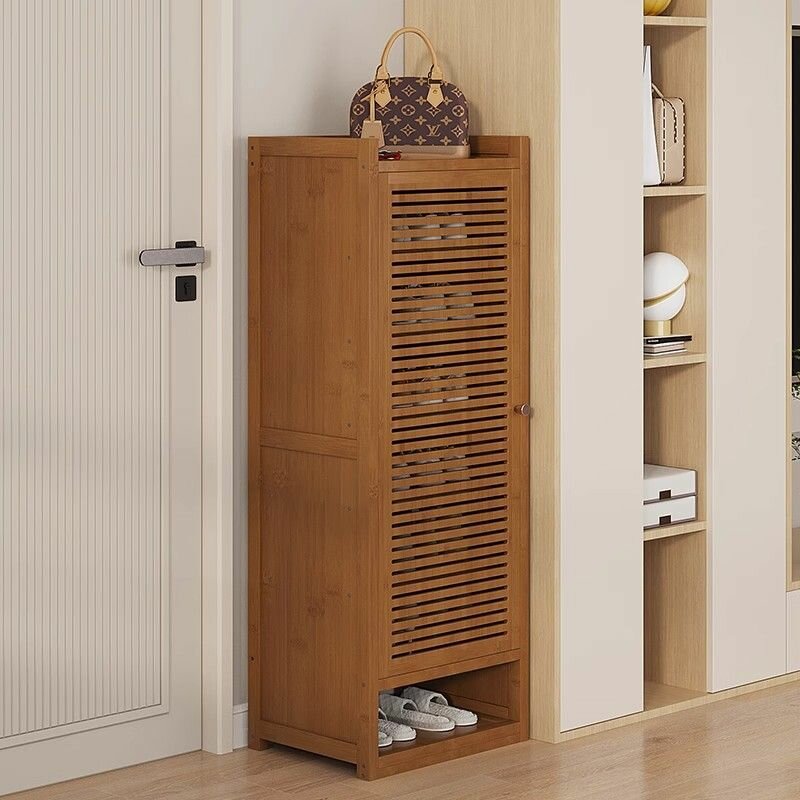 Обувница вогдаль, бамбук, ЛДСП, полипропилен, массив дерева, 6 пар обуви, черная