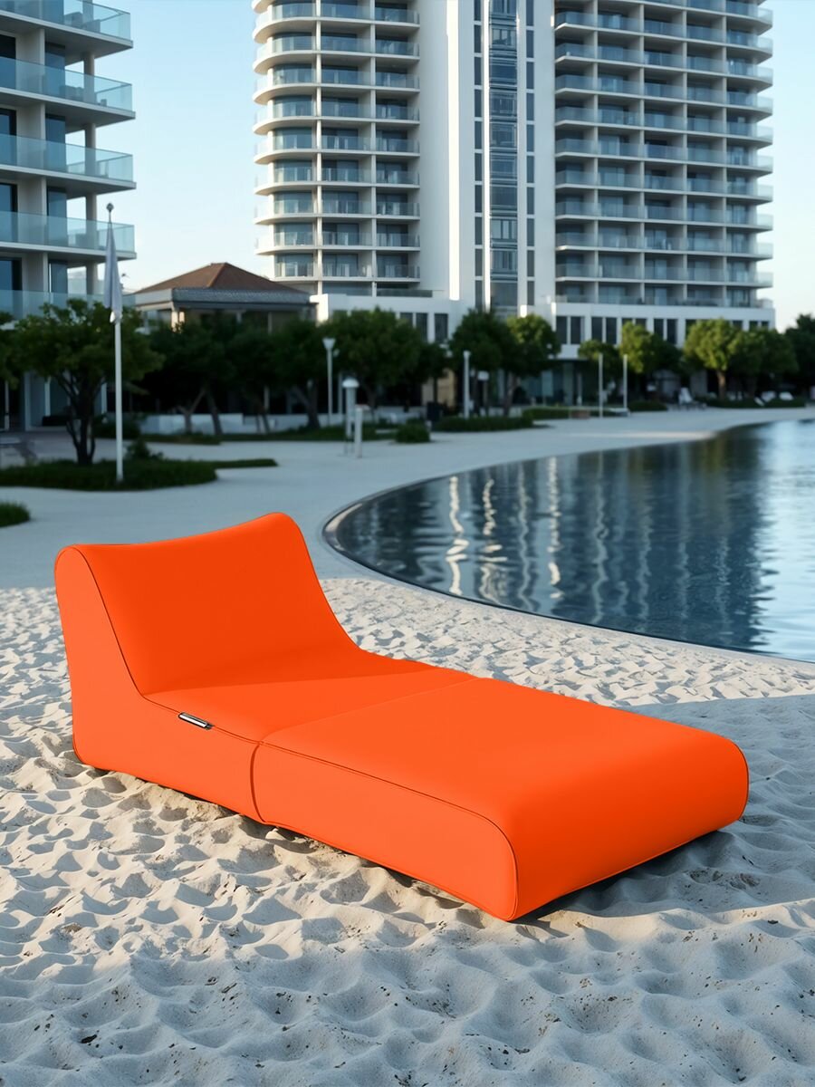 Мягкий шезлонг трансформер Conversion Lounger - Desert Sunset (олефин, оранжевый) - садовая лаунж мебель для отдыха на даче