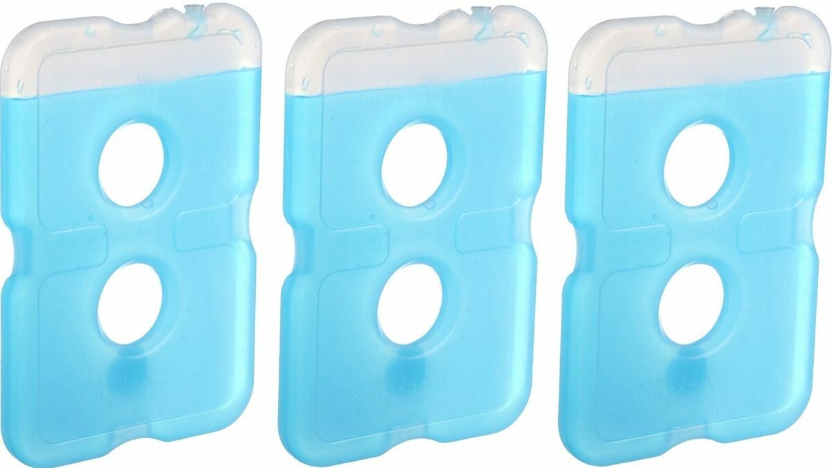 Аккумулятор холода "Мастер К", гелевый хладоэлемент для термосумки и термоконтейнеров, охлаждающий криопакет, многоразовый термоаккумулятор для сумки холодильника набор, набор 3 штуки по 200 мл