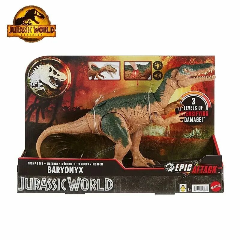 Mattel Фигурка динозавра Baryonyx Jurassic World HTP68 свет + звук