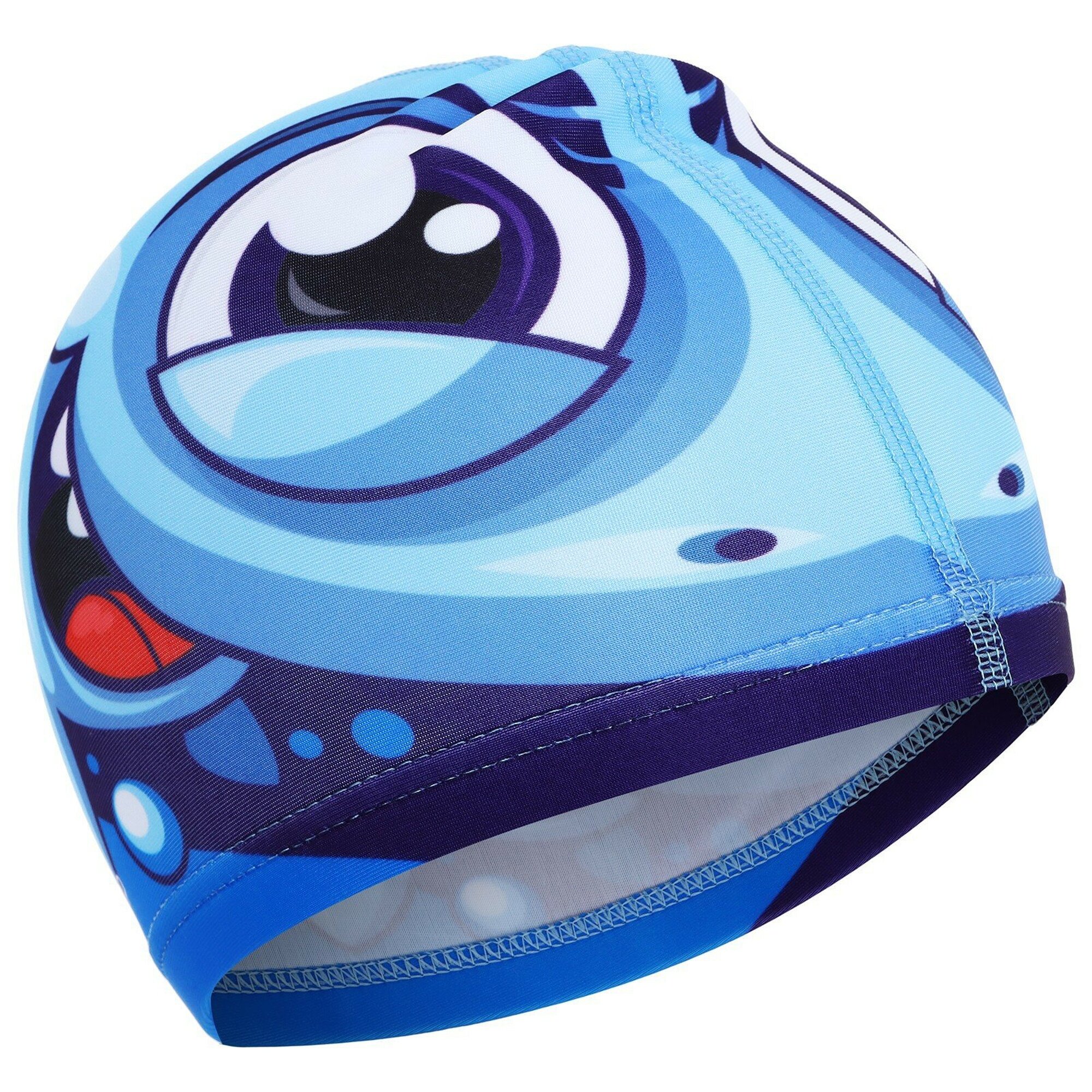 Шапочка для плавания ONLYTOP «Акулёнок», детская, обхват головы 46-52 см, цвет голубой, синий