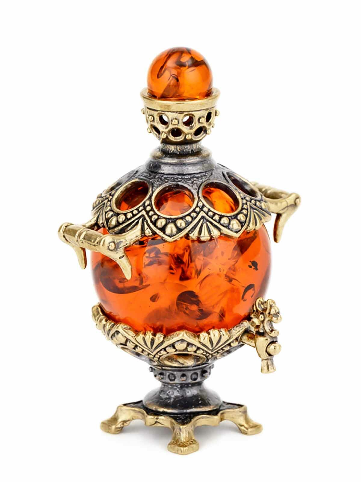Сувенирная фигурка - Русский Самовар, Балтийский Янтарь, 5,4 см