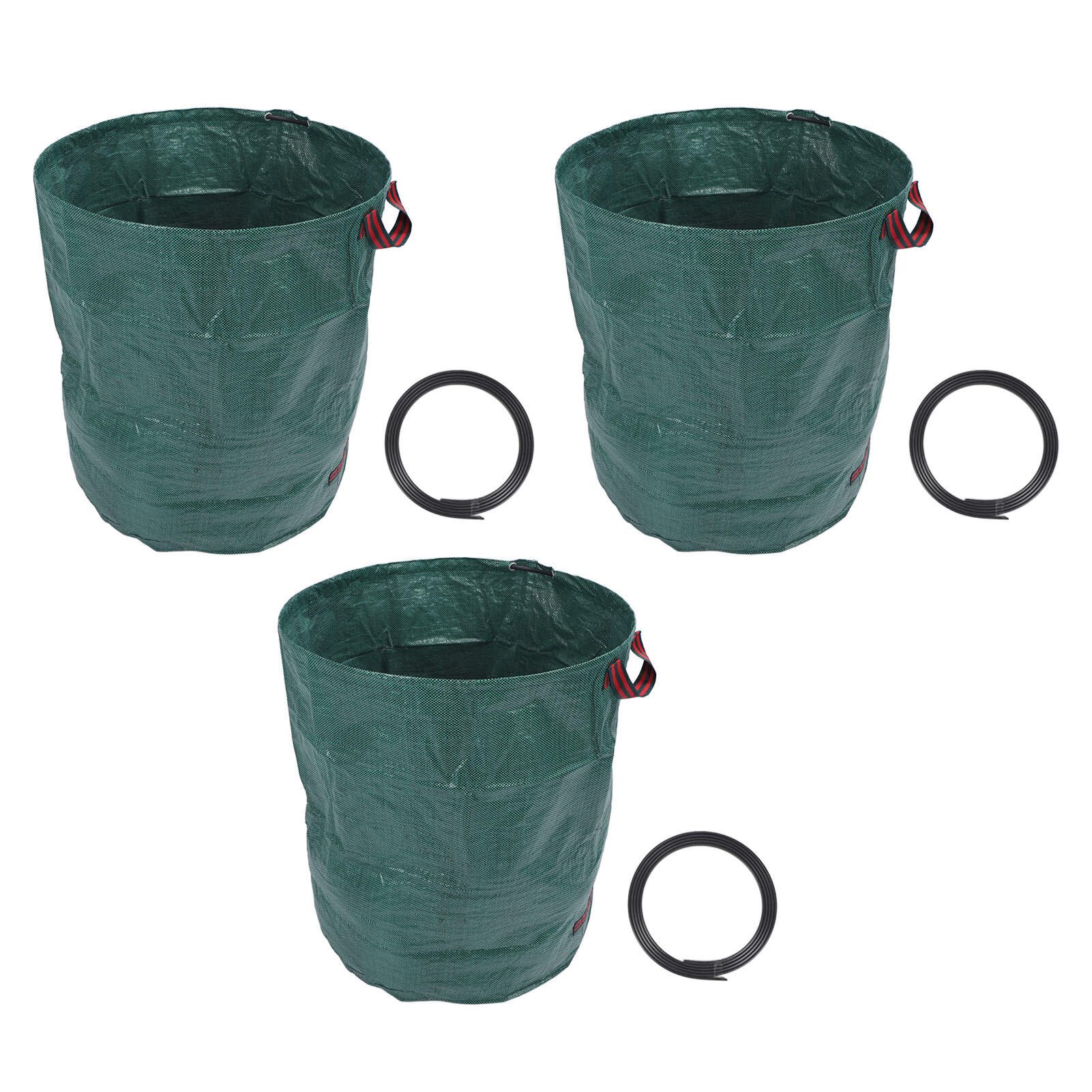 3 шт. Садовые мешки для мусора из полипропилена, многоразовые, большой емкости, для сбора листьев, скошенной травы и отходов, 272 л, 67 x 76 см / 26,38 x 29,92 дюйма