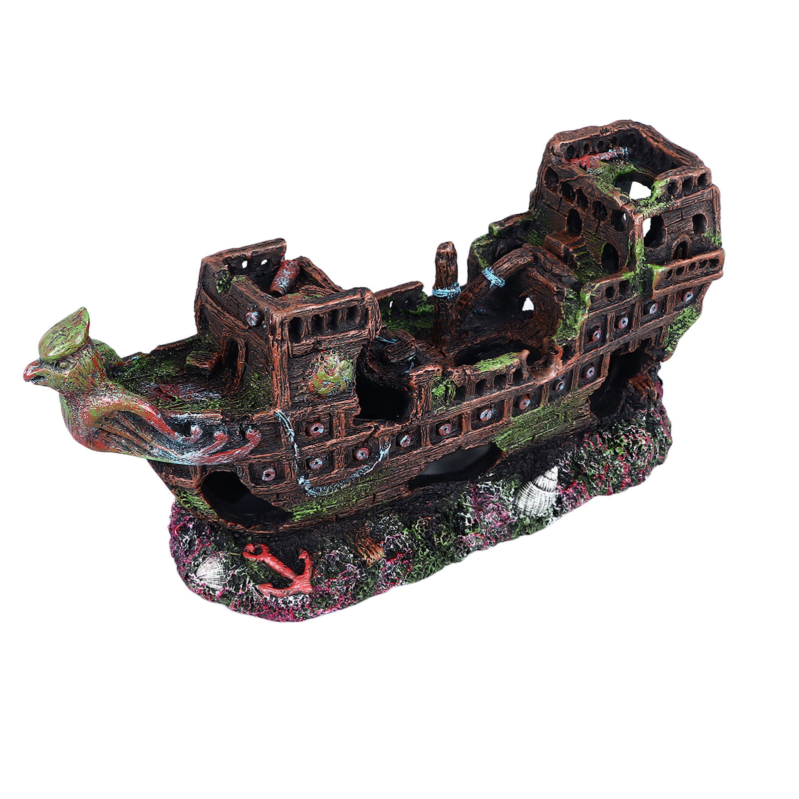 Аквариум Кораблекрушение Украшение Безопасный Смола Аквариум Орнамент Декоративный Яркий Декор Затонувшего Корабля