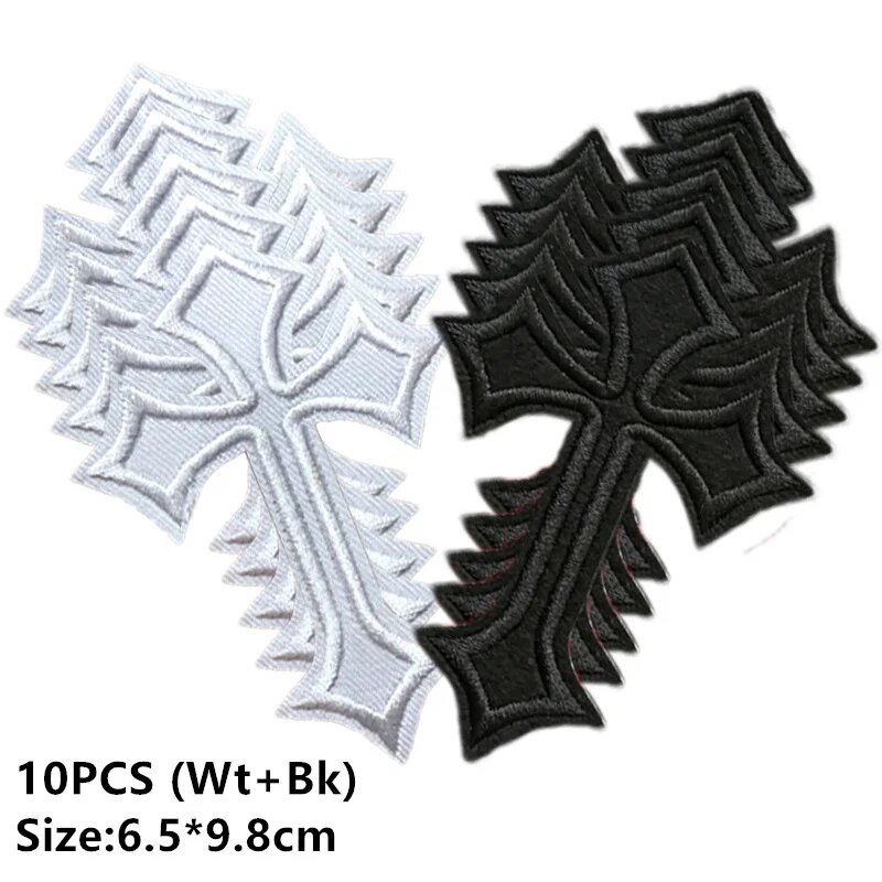 Вышитые кресты нашивки 10 шт. Цвет: ZH-006-10pcs