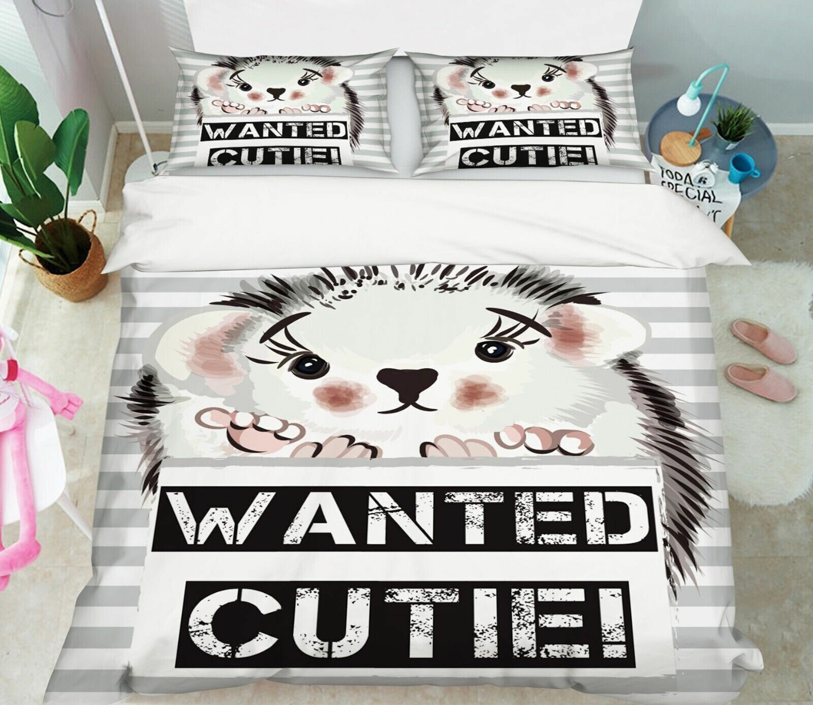 Комплект постельного белья 3d картина с ёжиком