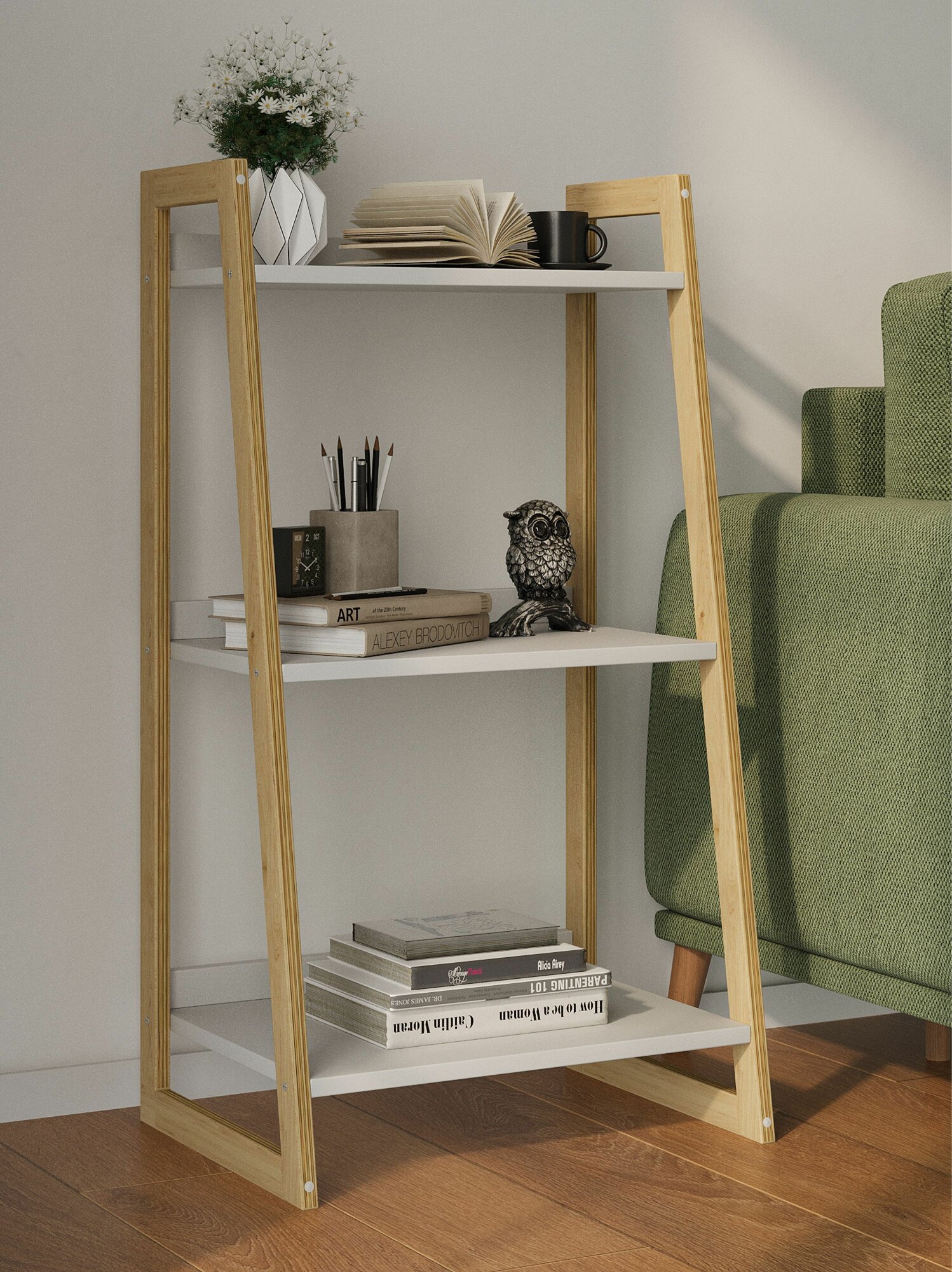 Стеллаж деревянный для дома и офиса "хельма" 54*39,2*100 см, Alibery