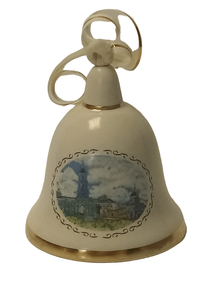 Колокольчик малый (бел, вид цветной, отводка золотом, Курская Коренная Рождества Пресвятой Богородицы Пустынь)