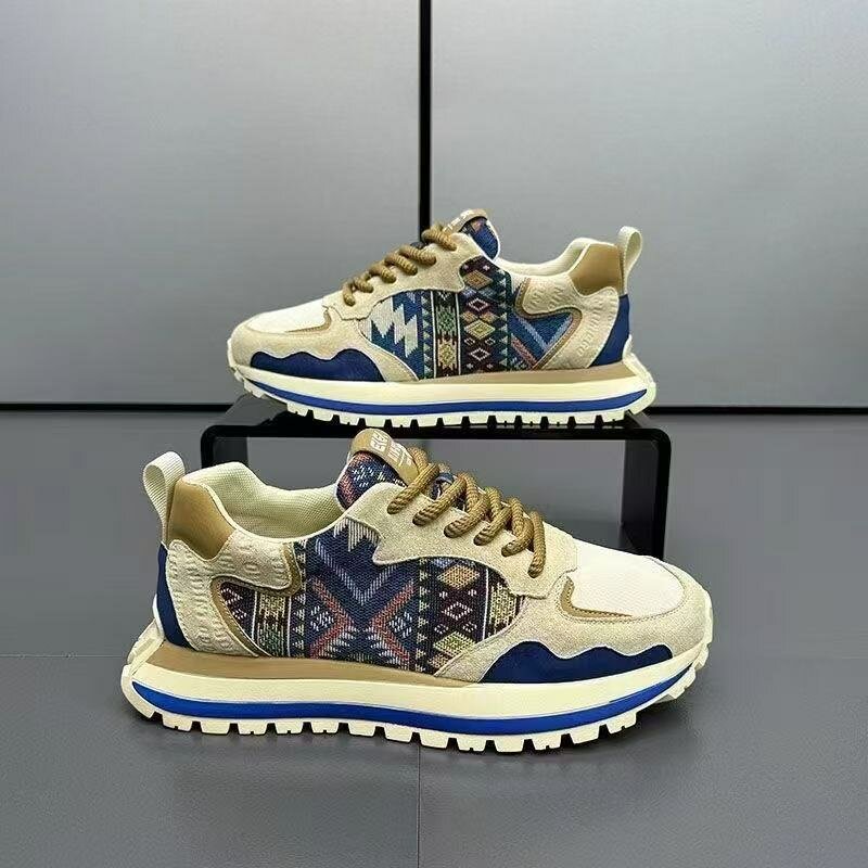 Новые модные туфли с узорами и цветами, универсальная спортивная повседневная обувь, удобная обувь на толстой подошве для усиления оргазма.