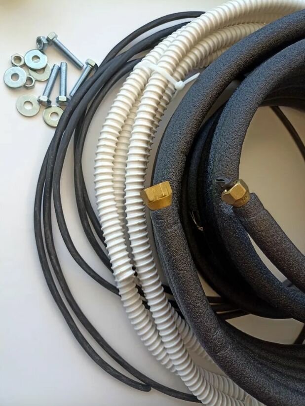 Комплект для монтажа кондиционера 8м, медь, 1/4 и 1/2 на 16000-22000 BTU