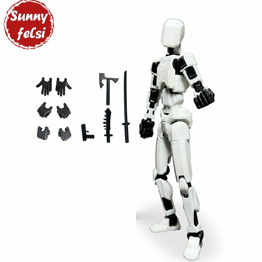 Sunny felsi, Мульти-совместный, съемный, 3D-печать, шарнирный робот Lucky 13, белый