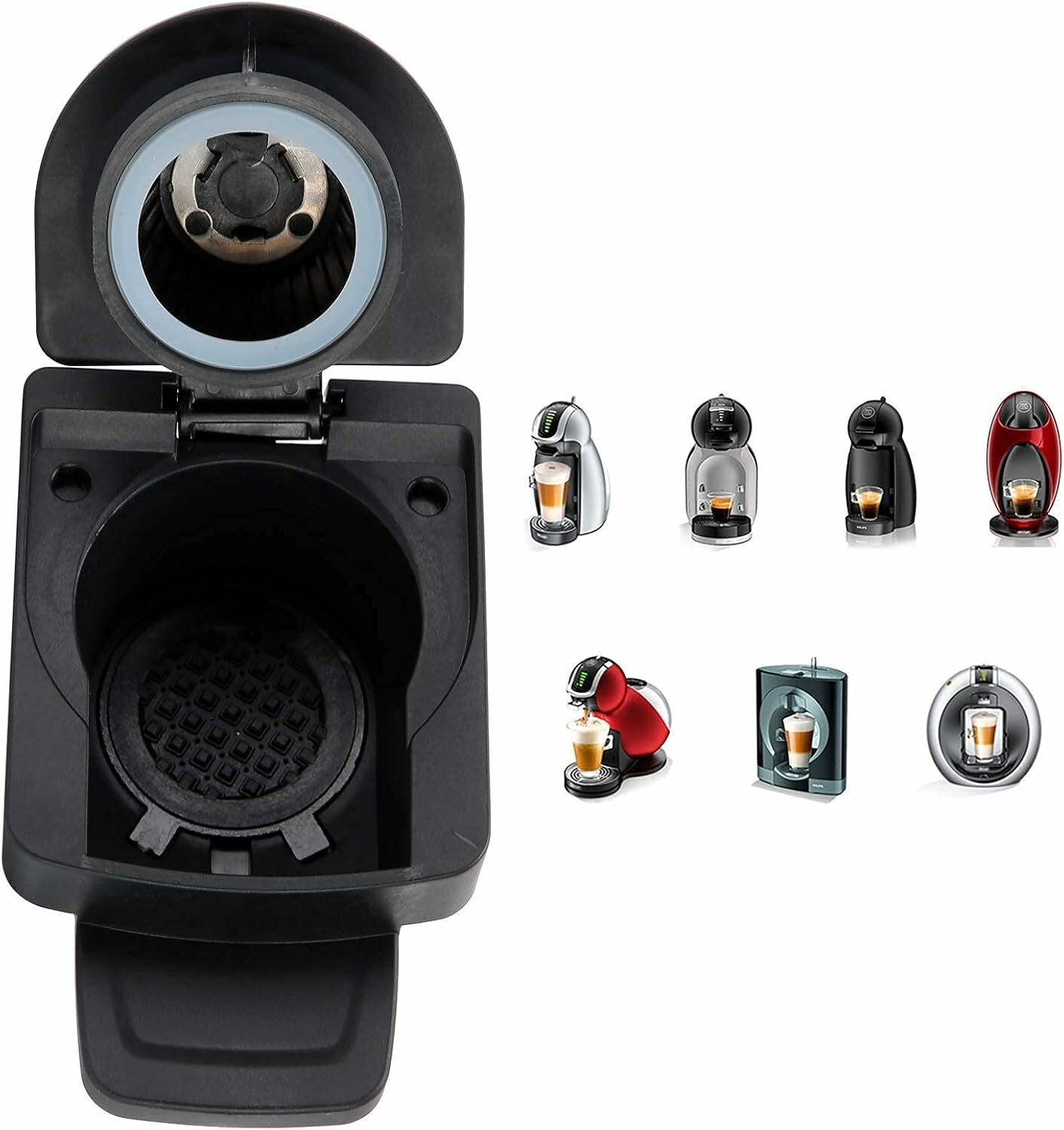 Адаптер для капсул кофемашины Конвертер капсул Интегрированный дизайн с переворачиванием/Многоразовые капсулы Аксессуар для кофемашины, Состояние: 100% Новый, Тип изделия: Адаптер для капсул, Материал: ПП, Вес: Примерно 90г / 3.2 унции, Диаметр: Примерно