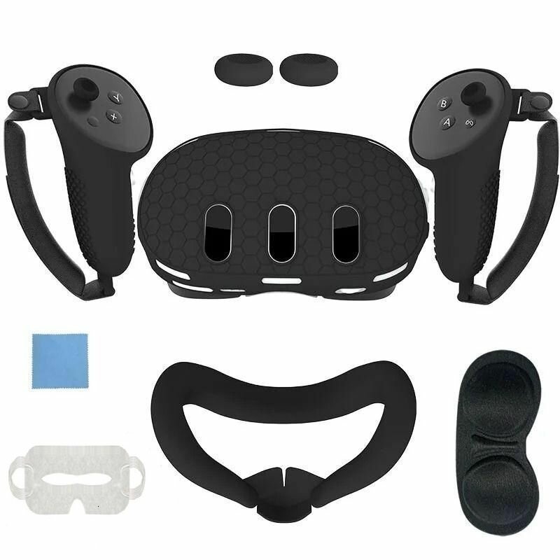Силиконовый защитный чехол Meta Quest 3 6 в 1: чехол для контроллера, VR Shell