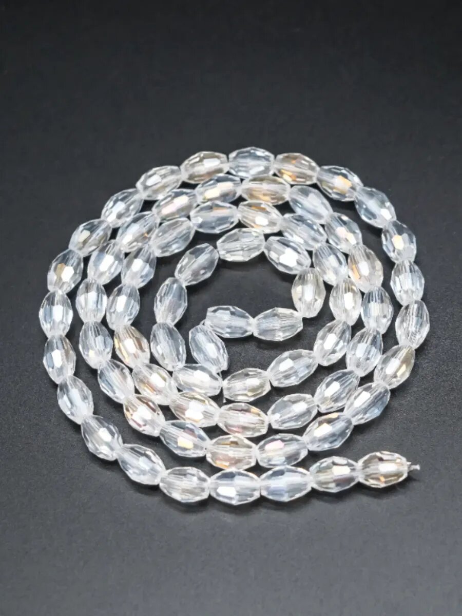 1330 Бусины стеклянные рис 8,5*6 мм 1 шт для рукодельниц NEW