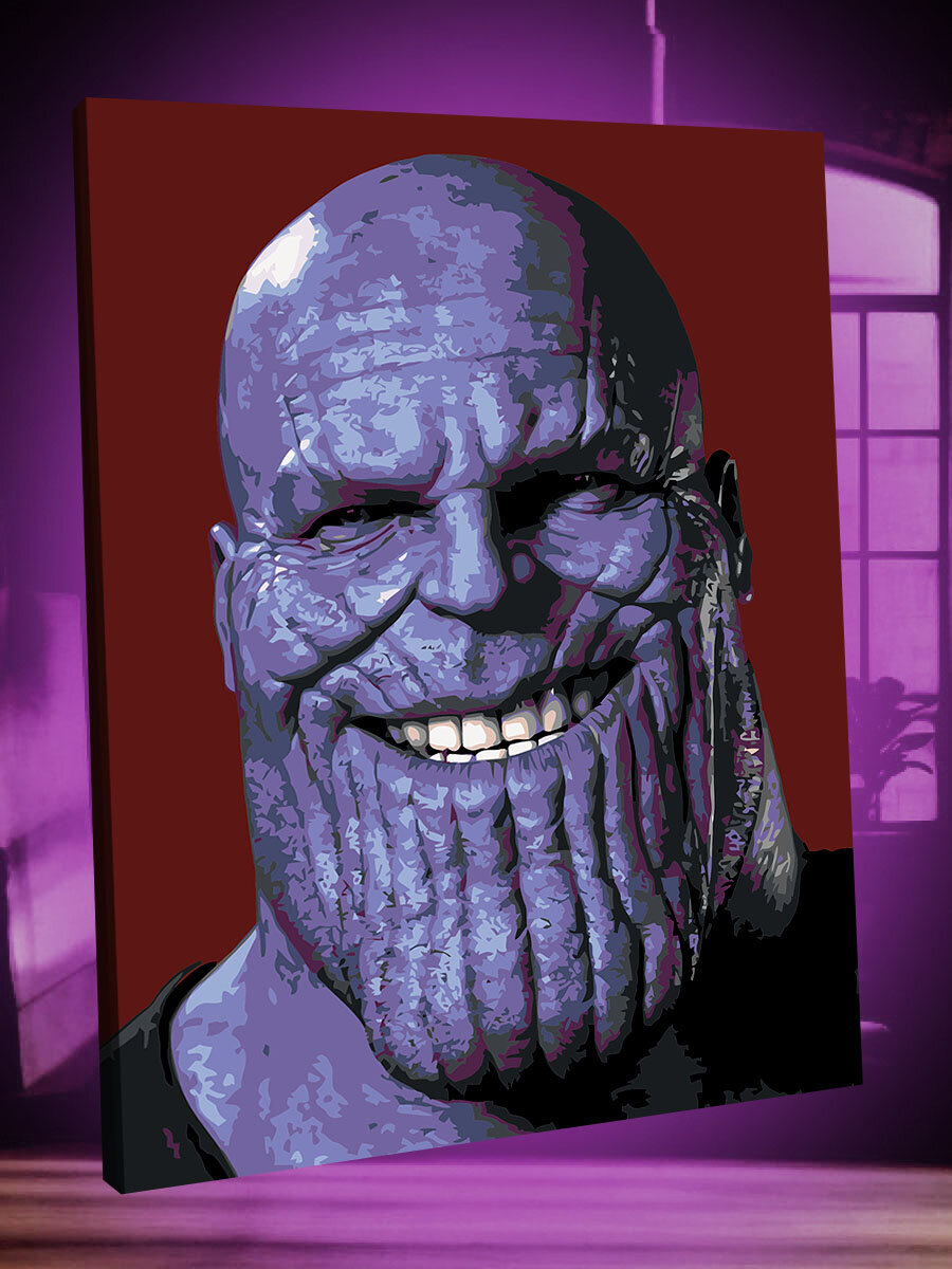 Картина по номерам "Танос портрет Marvel" на холсте с подрамником 40х50