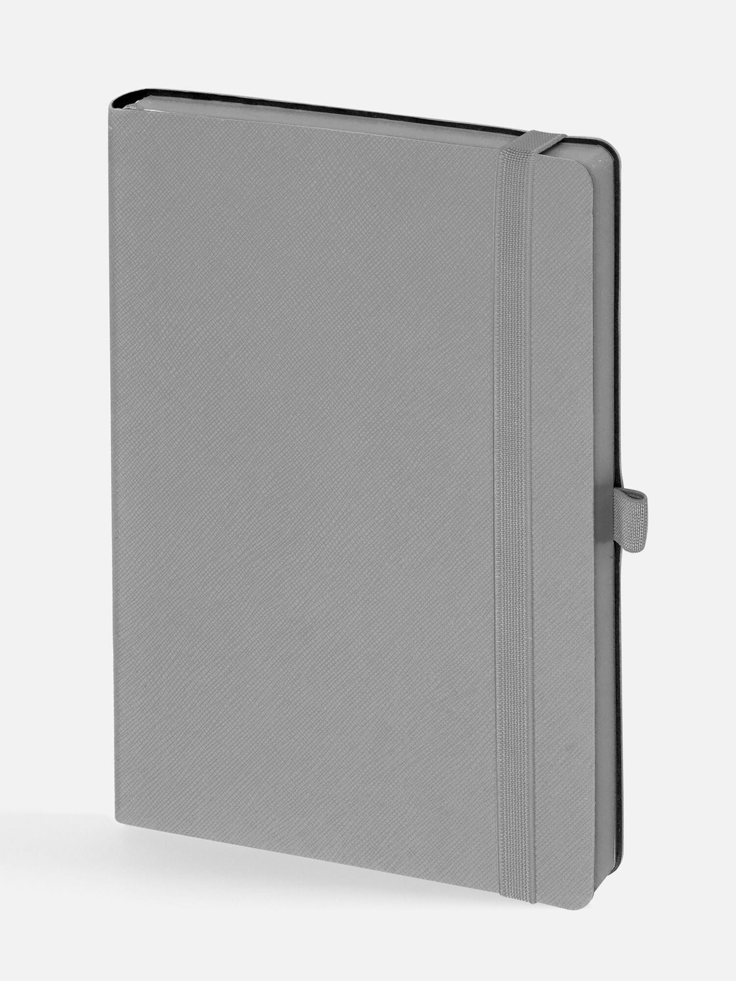 Ежедневник недатированный планер в гибкой обложке А5, на резинке с петлей для ручки, школьный, в офис, Peel Flex, серый