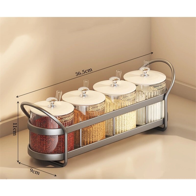 Настенная кухонная полка, четыре ячейки, для размещения приправ
