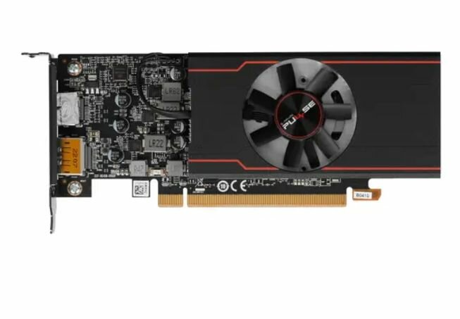 Видеокарта Sapphire PULSE AMD Radeon RX 6400 (11315-01-20G) - PCI-E 4.0, 4 ГБ, GDDR6, 64 бит, DisplayPort, HDMI, GPU 1923 МГц