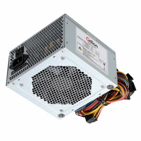 Блок питания FSP QD550 550W (QD550) серебристый - 550 Вт, ATX 20+4 пин, 4 pin + 4 pin CPU, 5 SATA, 1 x 6+2 pin PCI-E