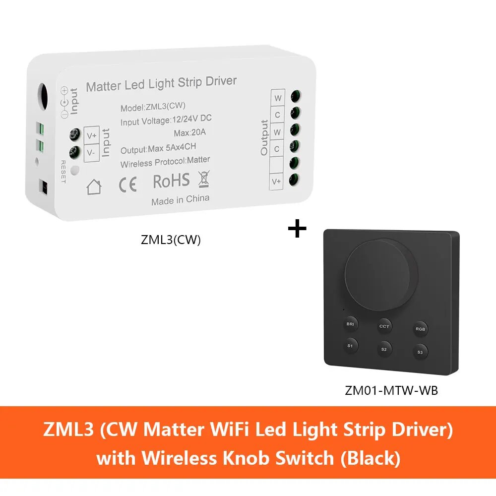 Zemismart ZML3 Драйвер светодиодной ленты Wi-Fi ZML3(CW only) Black