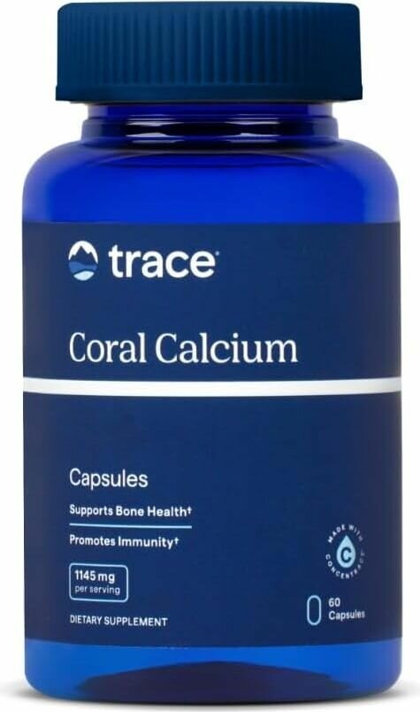 Trace Minerals, Coral Calcium, Коралловый кальций и микроэлементы, 60 вегетарианских капсул