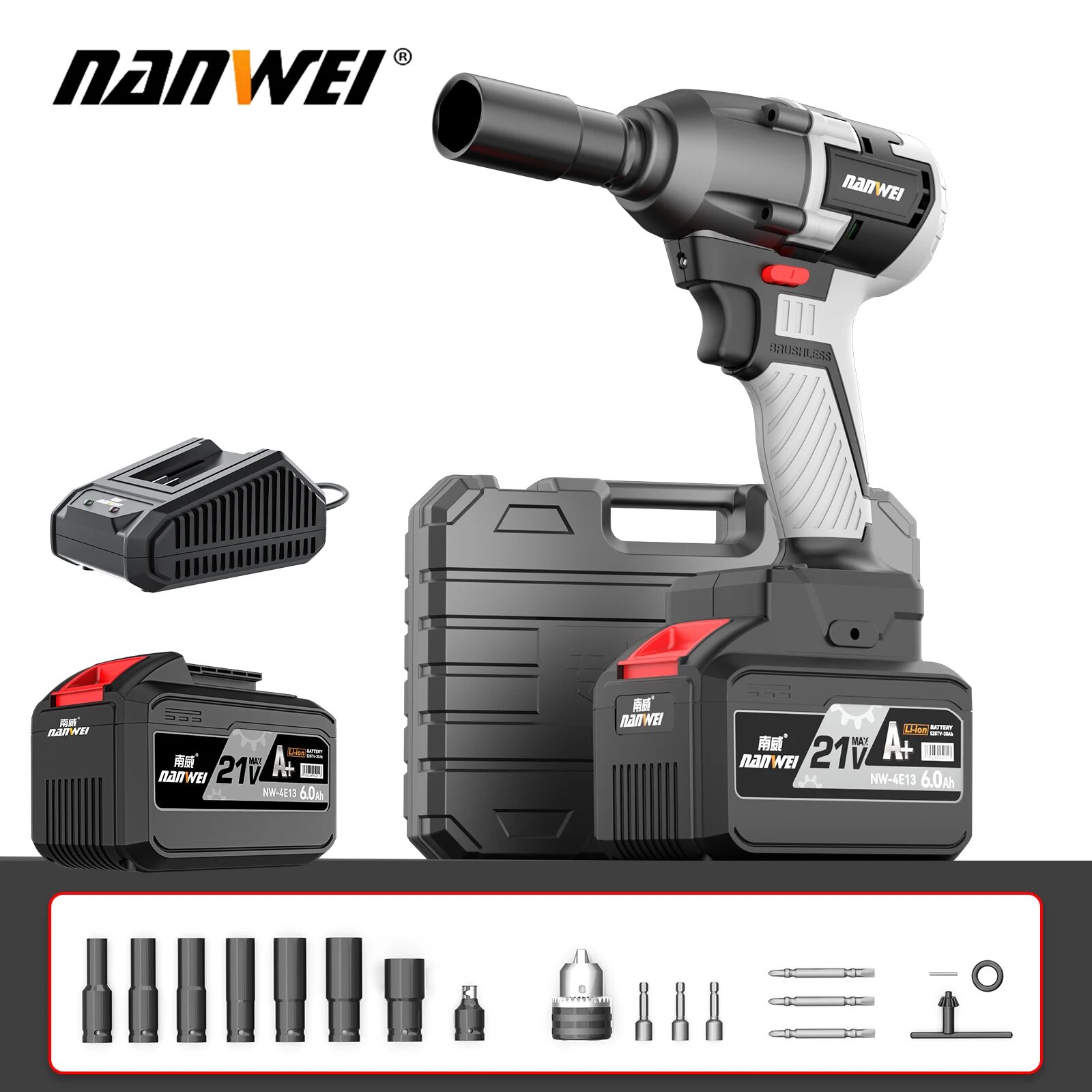 Аккумуляторный гайковерт Nanwei 380N, 528TV 2B PA