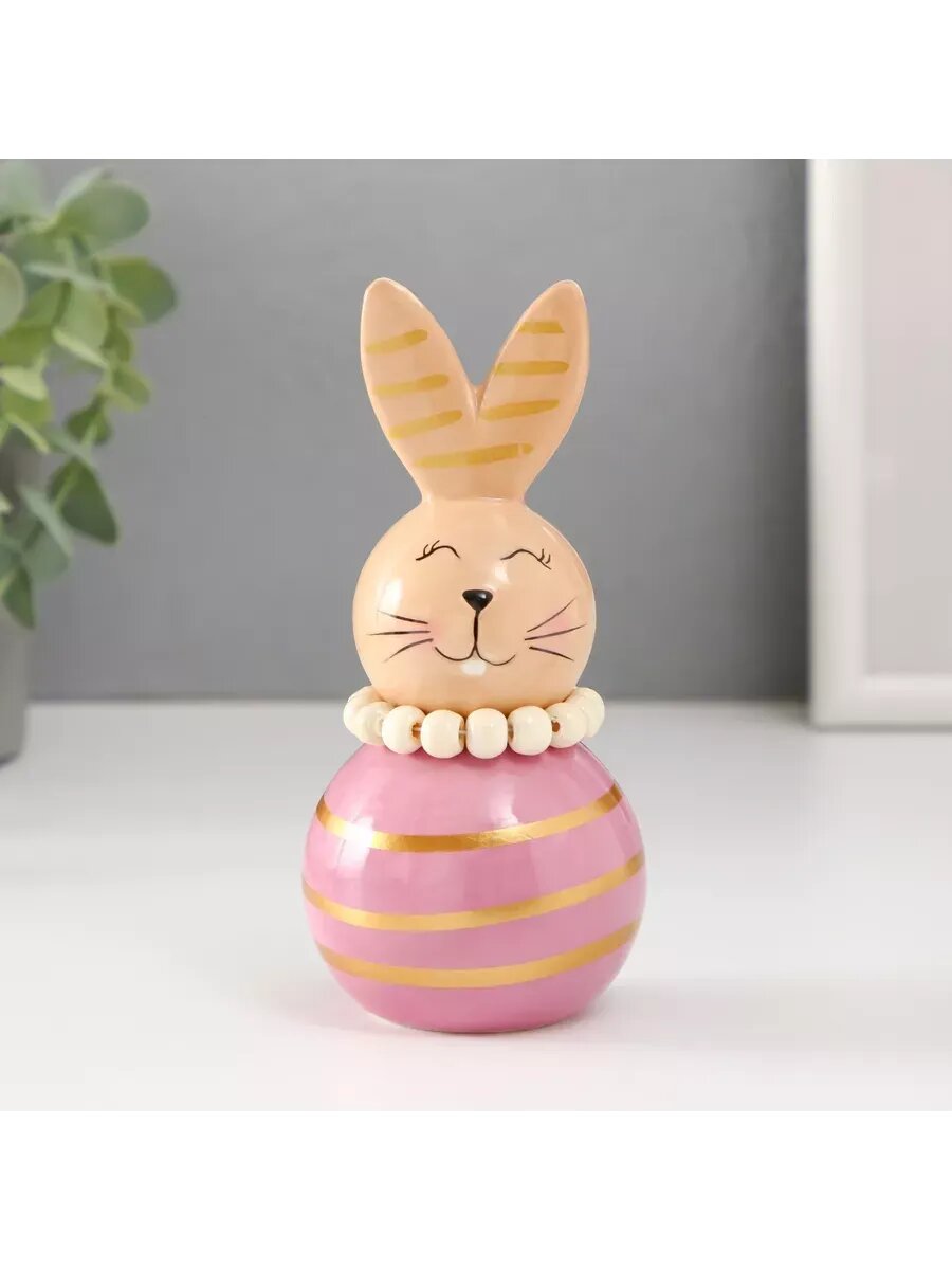 Пасхальный кролик неваляшка для декора