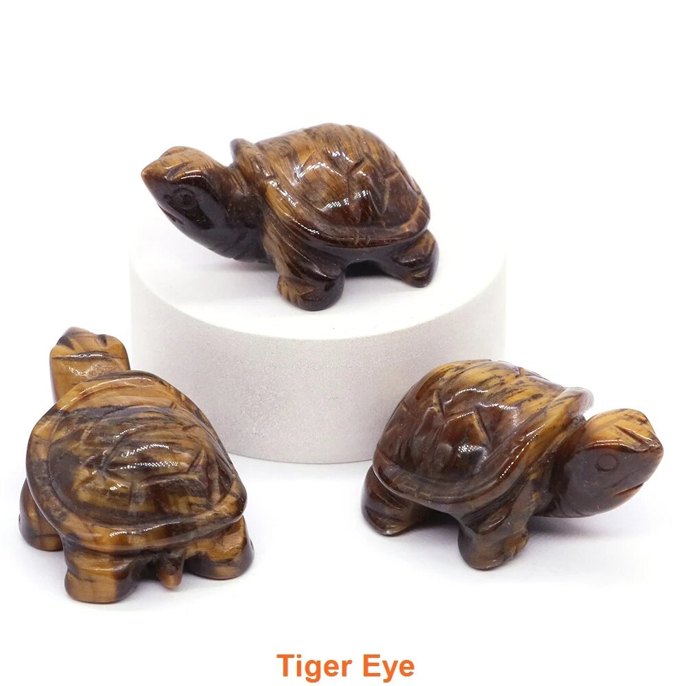 1,5 "Тигровый глаз черепаха статуя натуральный камень Рейки целебные кристаллы аметист черепаха фигурка животного драгоценные камни ремесла домашний декор подарки