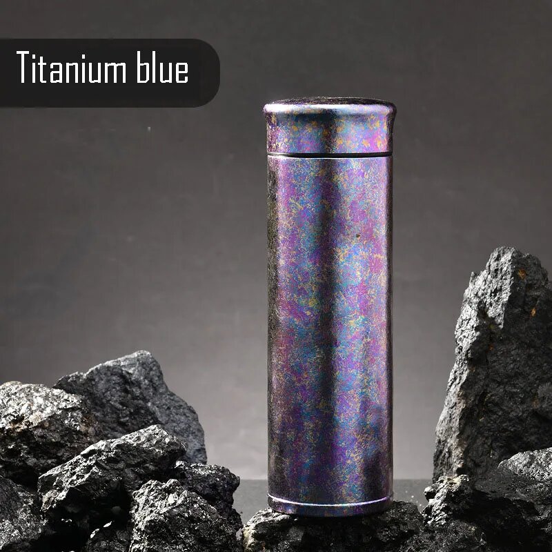 Термос из чистого титана 380/470 мл 470ml, Titanium blue