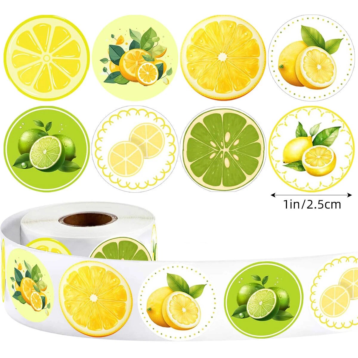 Набор наклеек с лимонами QY2820-500pcs-1roll