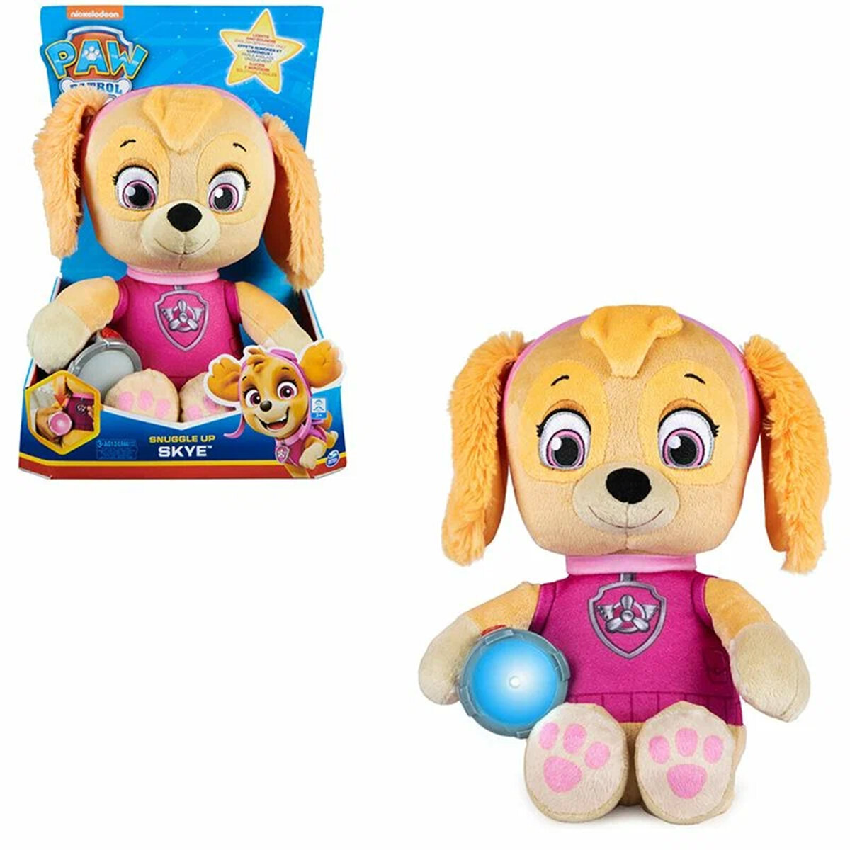 Spin Master Nickelodeon Paw Patrol Snuggle Up Skye / набор плюшевых игрушек-компаньонов для сна с фонариком и звуком