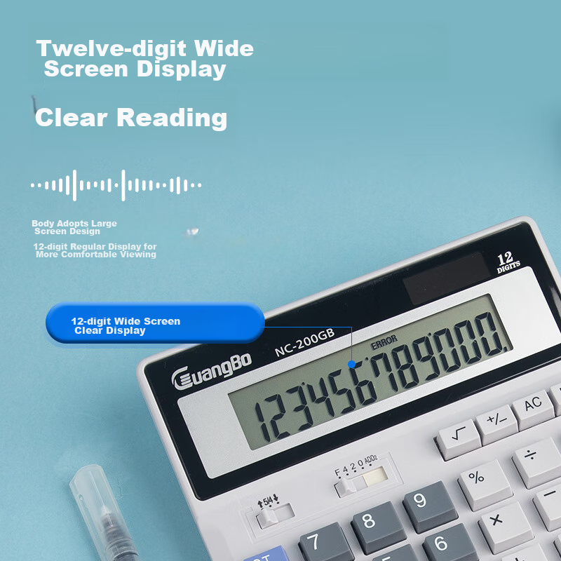 GuangBo Financial Calculator, Solar/battery Large Screen Computer Keyboard Calculator, Office Supplies, NC-200GB