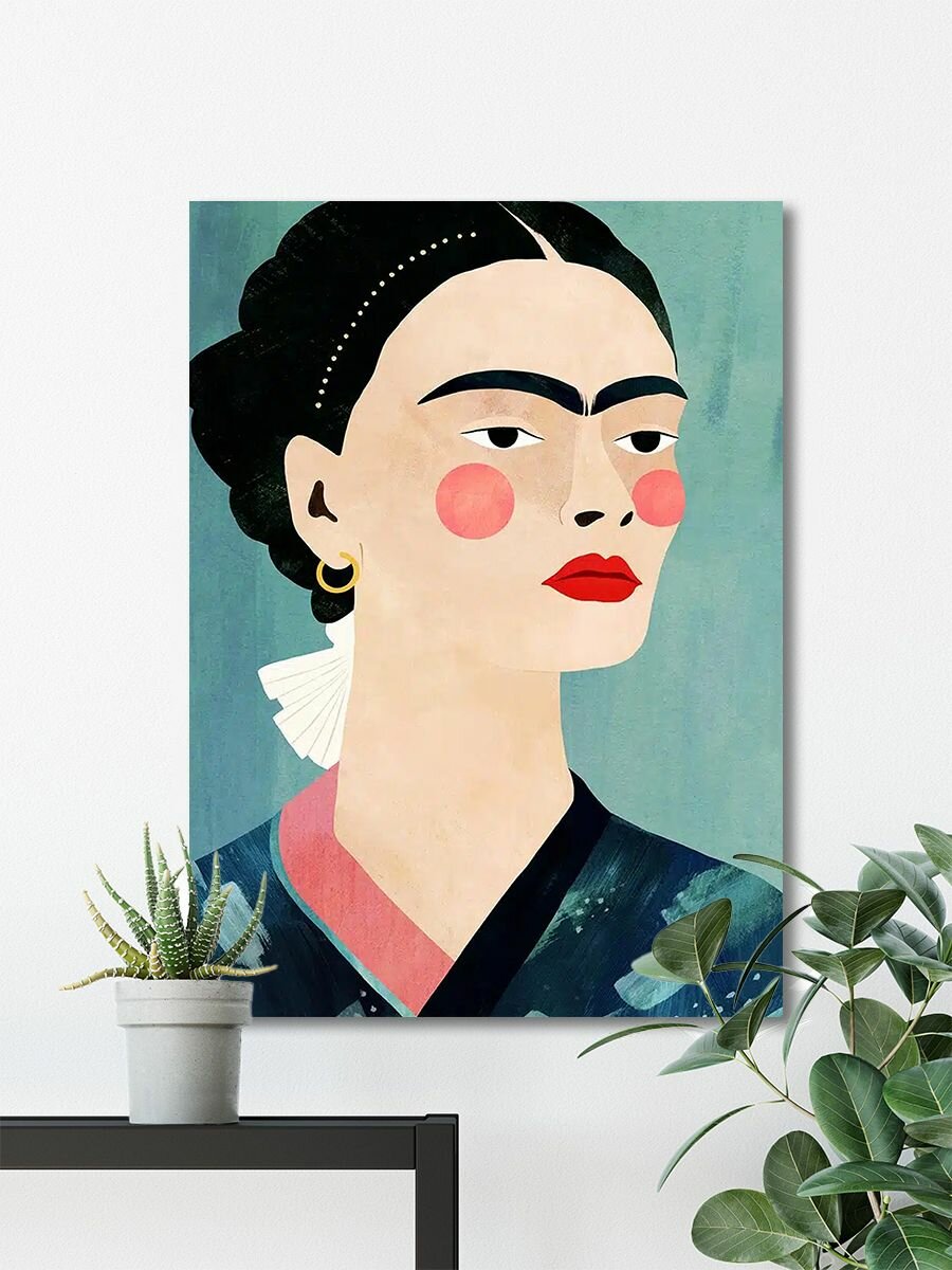 Картина на холсте - "Фрида Кало девушка лицо абстракция" , 30х40 см.