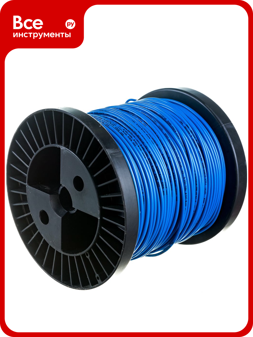 Медный провод с ПВХ-изоляцией, длина 100 метров, сечение 1,5 мм², синий цвет, номинальное напряжение 450/750 В, гибкий и надежный для электротехнических задач
