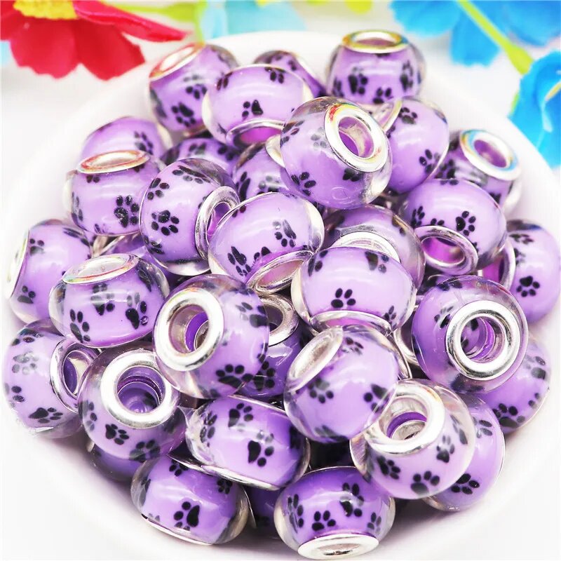 Rondelle бусины для бижутерии 10 шт. Фиолетовый, Dog Paw 1