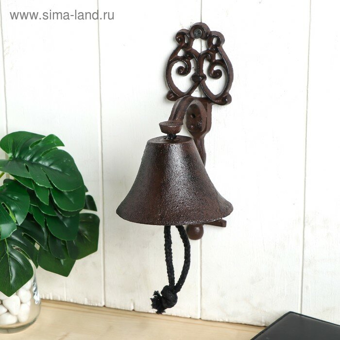 Колокол сувенирный чугун «Ключ», настенный декор, 21.5×13.5×10 см