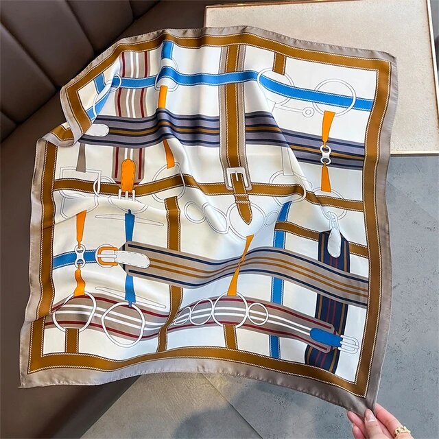 70 см квадратный пояс с принтом, дизайнерский шарф, женские шелковые шарфы, роскошная бандана, хиджаб, шейный платок, шаль, повязка для волос