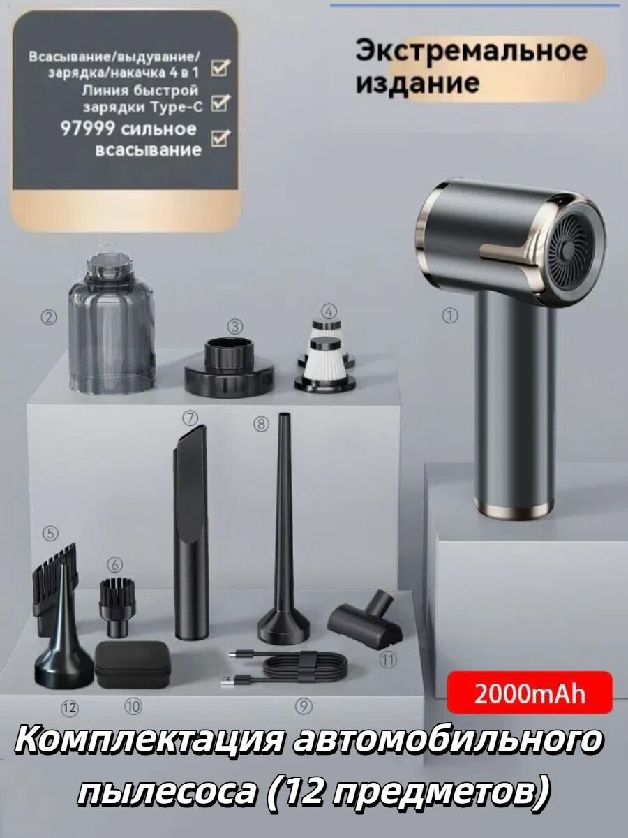 Пылесос для автомобиля беспроводной/Автопылесос мощный