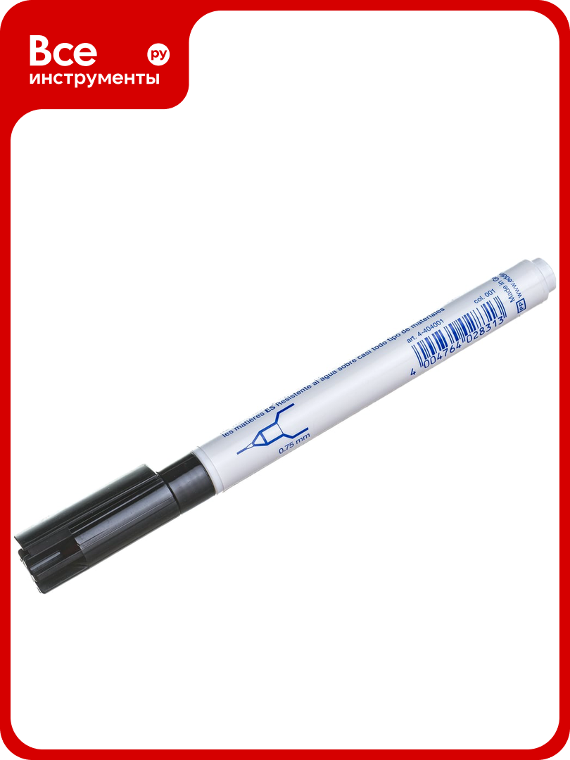 Маркер для рисунка печатных плат EDDING permanent 0.75мм чёрный E-404#1, пластиковый, черный, 0.75 мм