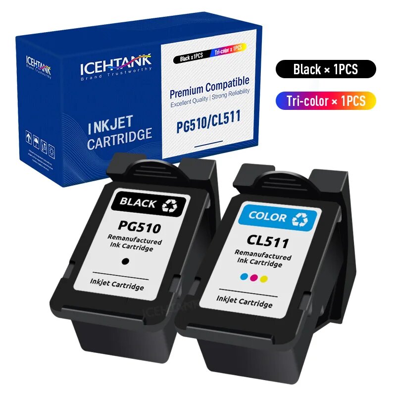 Icehtank PG 510 CL 511 PG510 CL511 PG-510 CL-511 Струйный картридж для принтера Canon PIXMA MP280 IP2700 MP240 MP250 MP270, 1SET