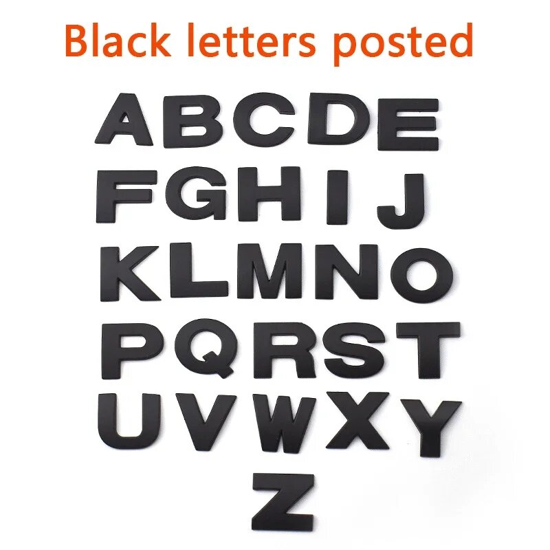 1 шт. 3D металлическая буква/цифра Black, 45 мм, Стиль A