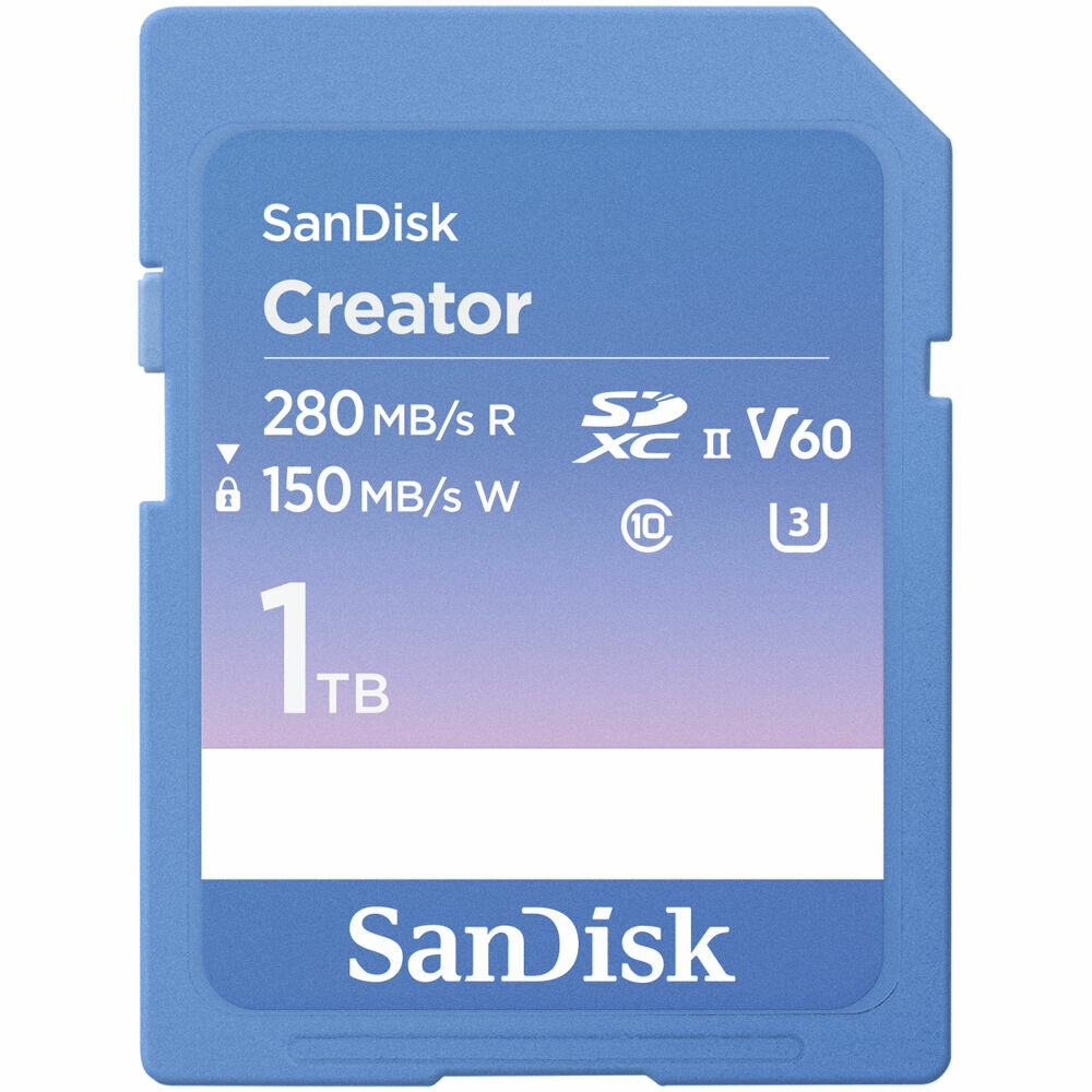 Карта памяти SanDisk Creator SDXC 1TB UHS-II U3 V60, R/W 280/150 МБ/с