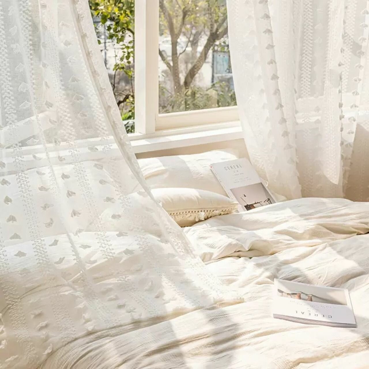 Сетчатая ткань для штор шириной 2.8 м льняная тюль с объемными шариками в стиле INS, дышащая декоративная ткань для фотофона, оформления окон, зала, студии