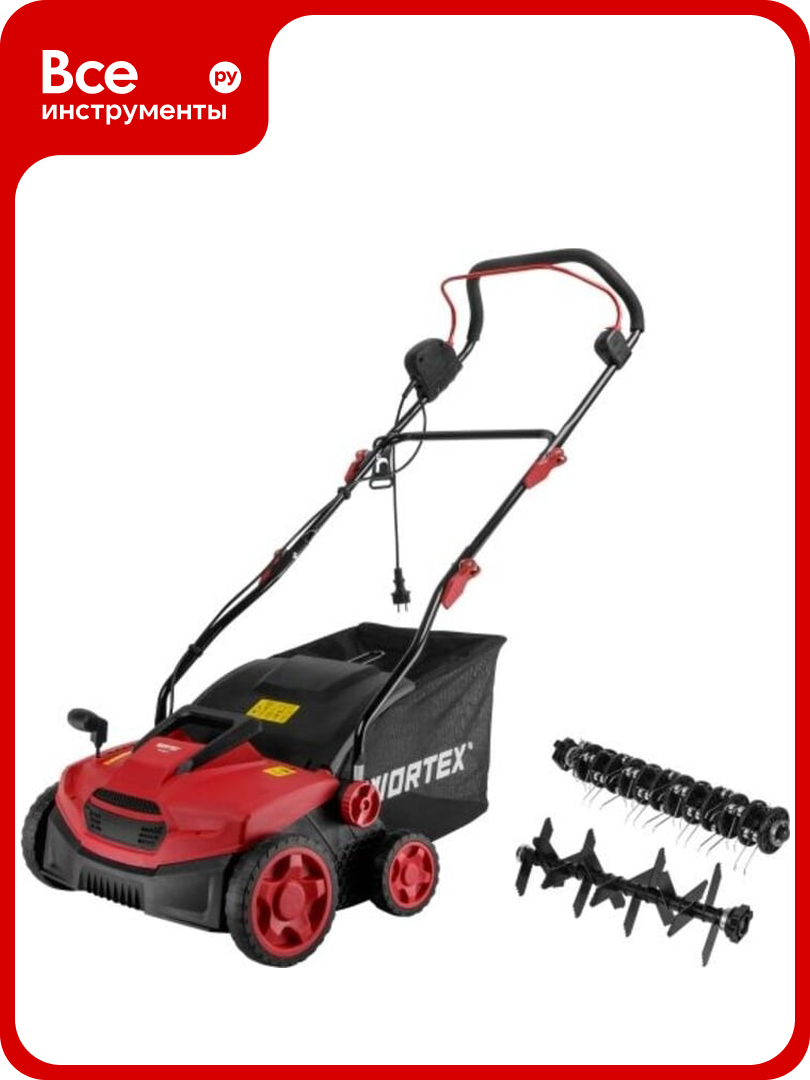 Аэратор/скарификатор WORTEX AE 3616-1 S 1500 Вт, шир. 36 см, ножи/скобы 1334456, 45 л, легкая