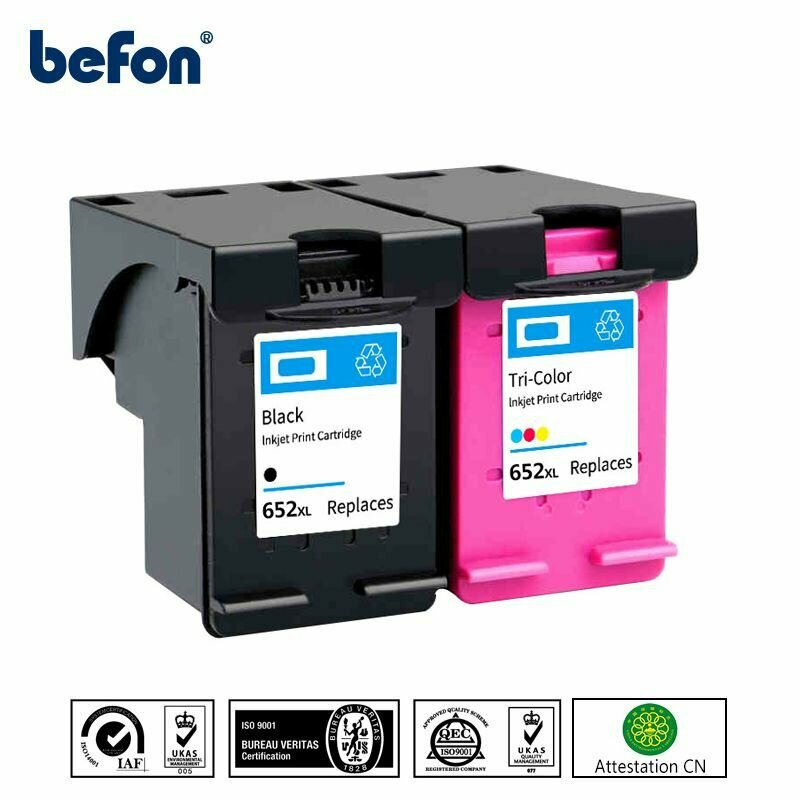 Befon картридж HP 652 XL / HP 5075 для HP Deskjet Ink Advantage 1115 2135 2136 3635 3838,(Чёрный / цвет)
