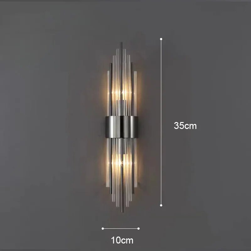 Золотой настенный светильник BANMENG, Тёплый белый (2700-3500 K), A 35cm Black