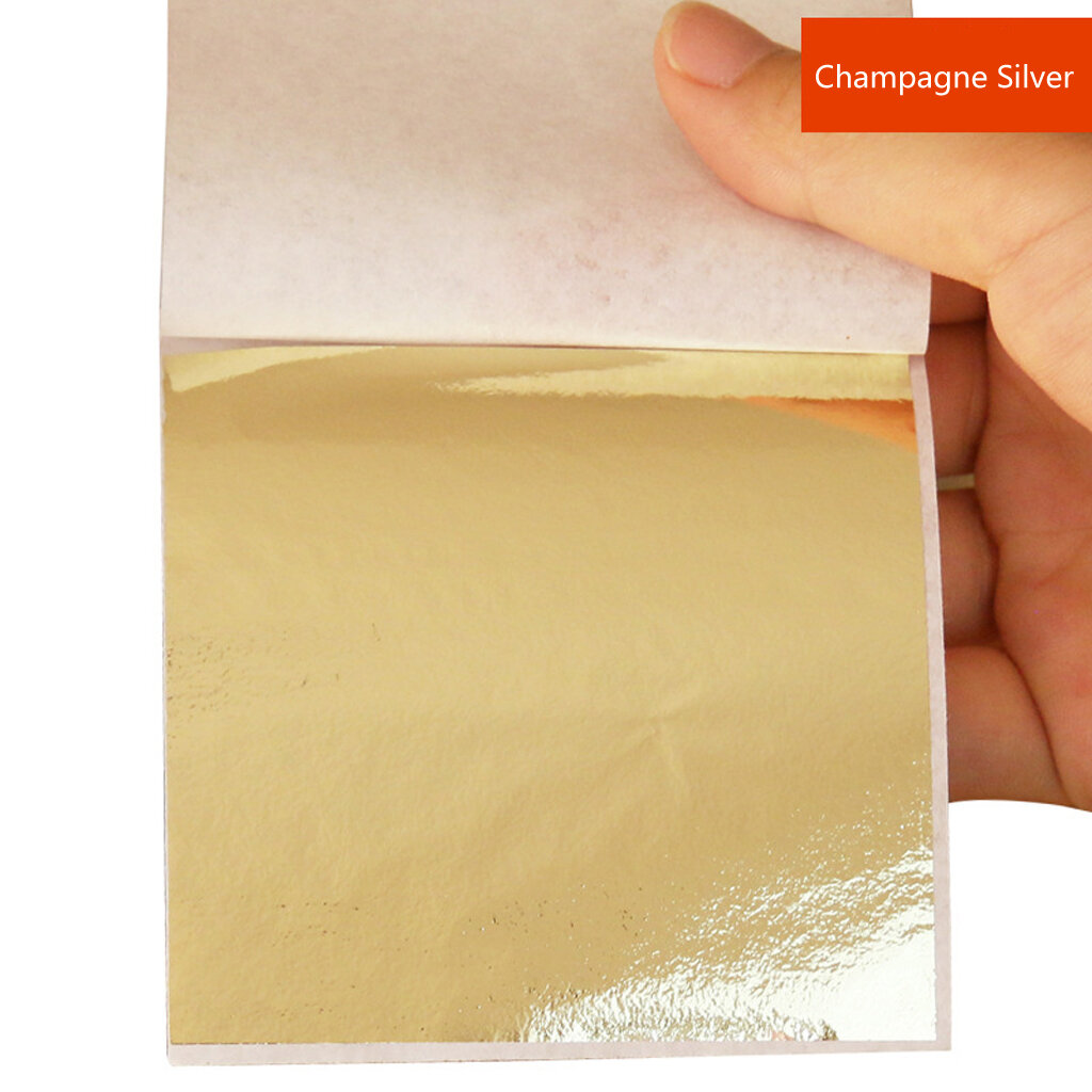 100 листов бумаги из золотой фольги-серебро цвета шампанского