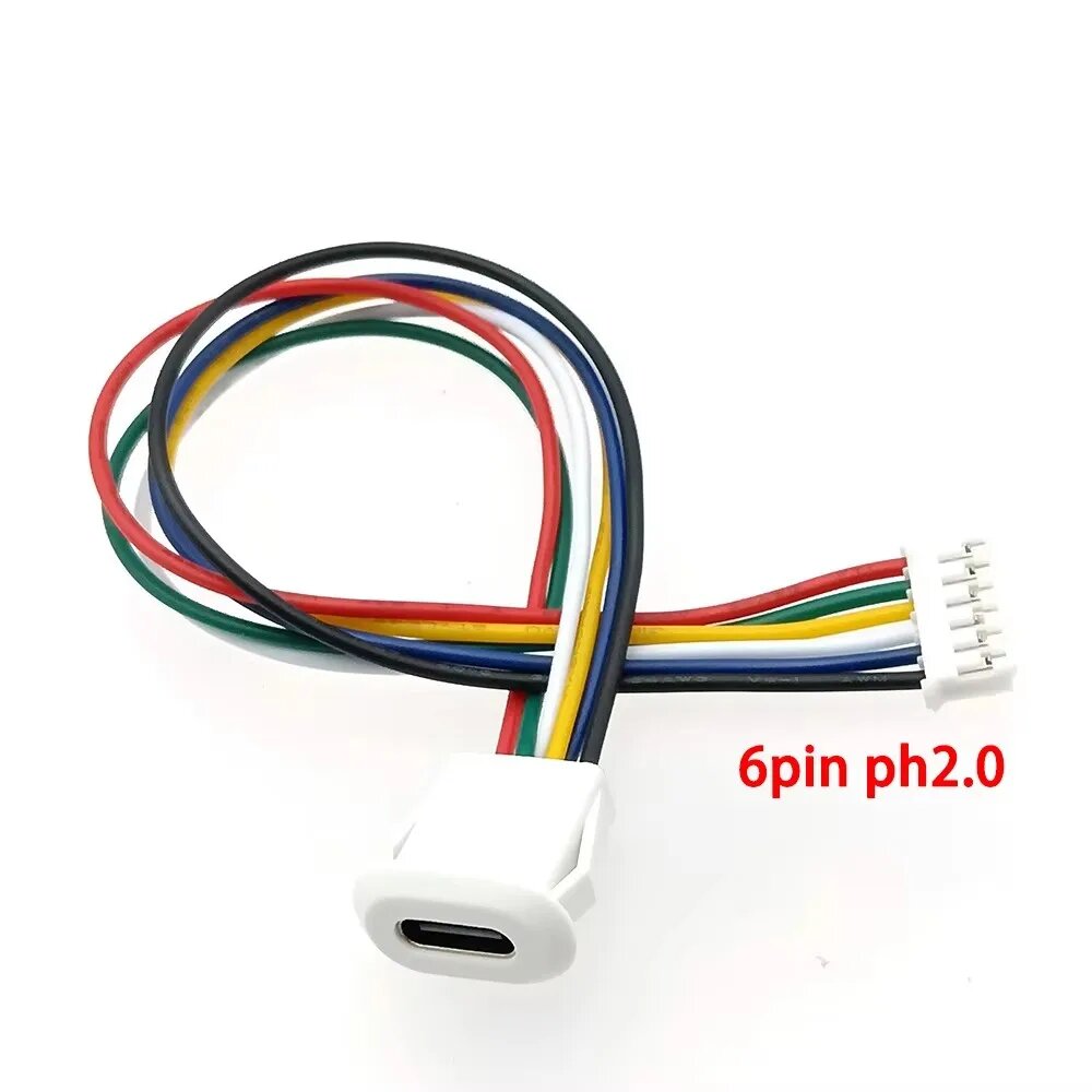 HBXINTAO USB-C разъемы для подключения TYPE-C PH2.0 10 pcs, 6pin to PH2.0 white